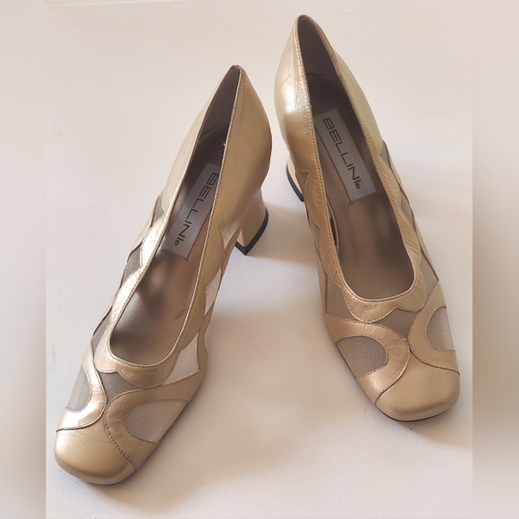 Bellini | Shoes | Bellini Vegas Champagne Gold Metallic Leather Wmesh ...